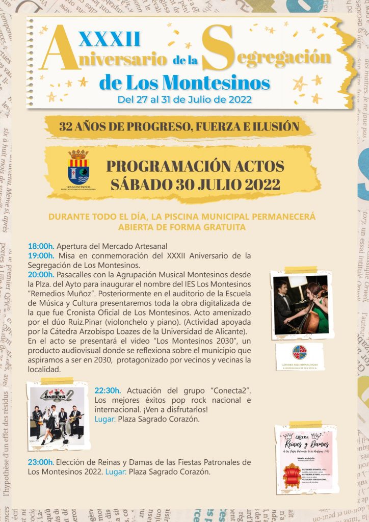 DEL 27 AL 31 DE JULIO DE 2022 SE CELEBRA EN LOS MONTESINOS EL XXXII ...
